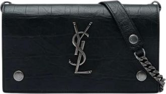 Saint Laurent Pre-owned Sac bandouli&egrave;re en cuir clout&eacute; grav&eacute; - Femme - Pre-owned - Noir - Taille: ONE Size