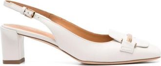 Tod's Tods Hohe Schuhe - Slingback Pumps With Buckle-Fastening Strap - Gr. 37,5 (EU) - in Beige - f&uuml;r Damen