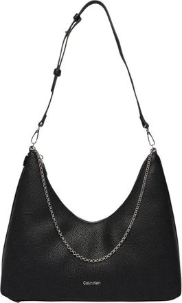 Calvin Klein Femme, Sacs, Noir, Taille: ONE Size Emblem HW Pebble Shoulder Bag