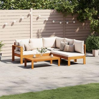 vidaXL vidaXL Salon de jardin avec coussins 4 pcs bois dacacia massif