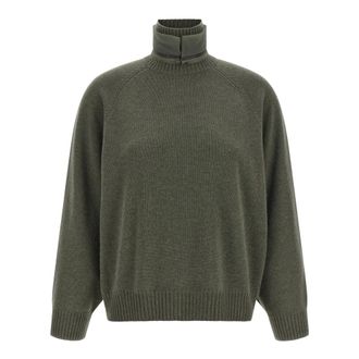 Brunello Cucinelli Pullover mit hohem Kragen - - Knitwear - Damen - Gr&uuml;n - XS