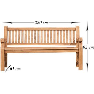 Clp Teakbank Jackson teak 220 cm