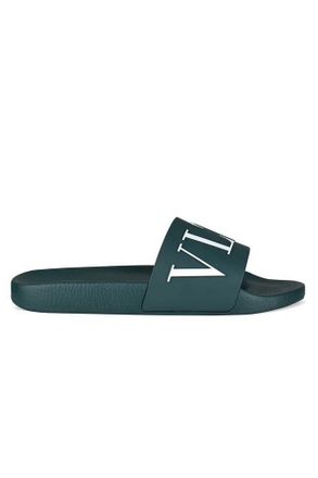 Valentino Garavani Loafer - Deep Green Rubber Vltn Slides - Gr. 42 (EU) - in Gr&uuml;n - f&uuml;r Damen