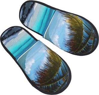 Generic Pantoufle Impression Sur Plage De Tahiti Chaussures Hiver Antid&eacute;rapants Chaussons Pour Femme Int&eacute;rieur Ext&eacute;rieur M
