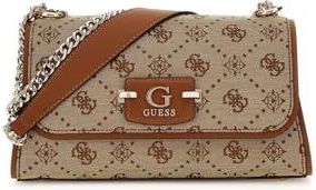 Guess Neda Convertible Xbody Flap Bag Latte Logo