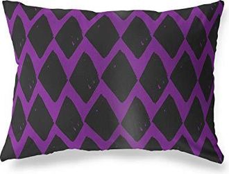 Bonamaison Le Jardin du Lin Kissenbezug Zierkissenbezug Lila-Schwarz Kissenbezug, Für Bett, Auto, Sofa, Haus, Wohnzimmer, Schlafzimmer, Dekoration, 45x60 Cm - En