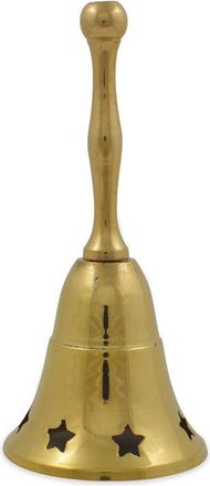 Riffelmacher & Weinberger Messing Weihnachtsmann Glocke mit Sternen - Gold 13381-13 cm - Weihnachtsglocke Nikolausglocke Bescherung Heilig Abend Nikolausabend