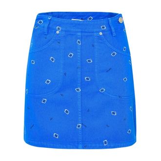 Kenzo Femme, Jupes, Bleu, Taille: 38 FR Mini-jupe bleue en coton