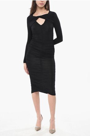 Isabel Marant SPORTMAX Draped Stretch Viscose Dress VOLGANE size 38