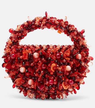 Clio Peppiatt Verzierte Tote Bag Coral Mini