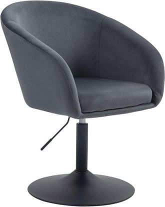 SVITA Jamaika Loungesessel Cocktailsessel Tellerfuß mit Armlehnen Samt Dunkelgrau - Svita