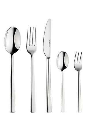 Puresigns NOVEM Besteckset Edelstahl Poliert Besteck mit Monoblocmesser Silber 68-teilig