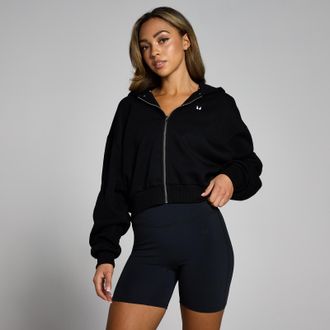 MyProtein Sweat &agrave; capuche court avec fermeture &eacute;clair MP Basics pour femmes - Noir - M