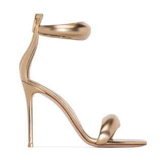 Gianvito Rossi Femme, Chaussures, Jaune, Taille: 38 1/2 EU Sandales en Cuir Dor&eacute;