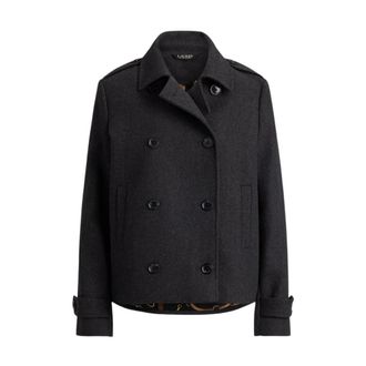 Ralph Lauren Blazer en Laine Double Boutonnage - Femme - Vestes - Noir - Taille: 38 FR