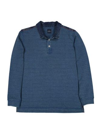 Engbers Langarm-Poloshirt Herren Langarm-Shirt mit Polo-Kragen, Royalblau