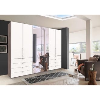 Wiemann home24 Falttürenschrank V 236cm Braun/Grau/Trüffeleiche Dekor/Alpinweiß