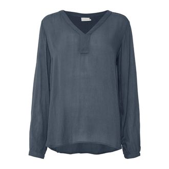 Kaffe Chemisier Bleu &agrave; Manches Longues Orion - Femme - Blouses et Chemises - Bleu - Taille: 38 FR