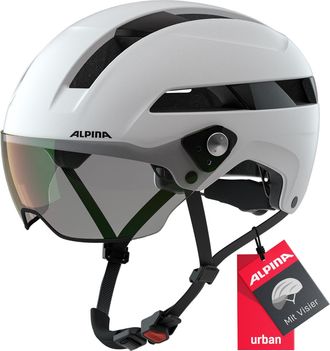Alpina Alpina Unisex-Erwachsene SOHO Visor V Fahrradhelm, White matt, 52-56