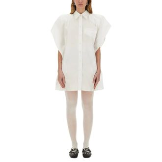 Stella McCartney Femme, Robes, Blanc, Taille: 36 FR Robe Chemise en Popeline