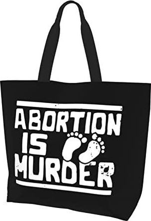AOOEDM Abortion Is Murder Sac &agrave; provisions r&eacute;utilisable en toile pour femme