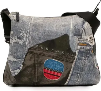 Dior 2001 Speedway Umh&auml;ngetasche aus Denim-Print - Blau