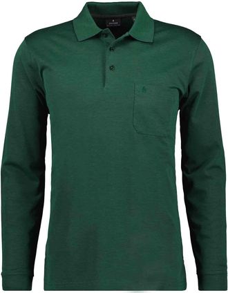 Ragman Ragman Herren Softknit-Polo Langarm, Dunkelgr&uuml;n, 3XL