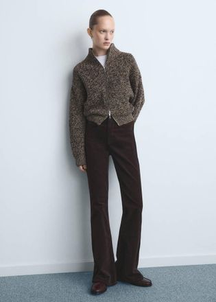 Mango Flare-Samtjeans schokolade - Damen - 44 - MANGO