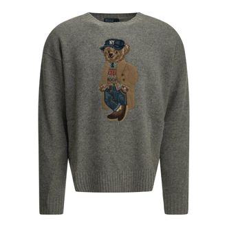 Polo Ralph Lauren Heritage Bear Rundhals-Pullover - - Knitwear - Herren - Grau - M