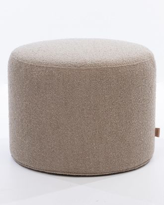 SIX Polsterhocker 42x53 cm Rund Webstoff bis zu 180kg Belastbar Holzgestell Komfort Qualitäts-Schaumstoff Polsterung Schminktisch Sitzhocker Fußhocker Pou