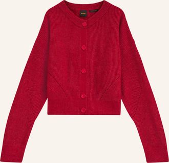 HUGO BOSS Strickjacke C_Fernard_1 Relaxed Fit rot