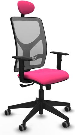 Piqueras y Crespo Schreibtischstuhl in Rosa, mit 1D-Armlehnen, h&ouml;henverstellbarer Lendenwirbelst&uuml;tze und festem Kopfteil, ausgestattet mit 3 Positionen und Schneidescha
