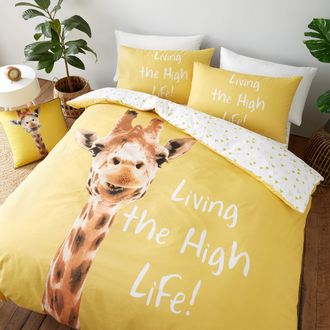 Catherine Lansfield Bettw&auml;sche-Set Giraffe, pflegeleicht, f&uuml;r King-Size-Betten, Gelb