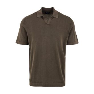Drumohr Braunes Polo Shirt f&uuml;r Herren - - Tops - Herren - Braun - M