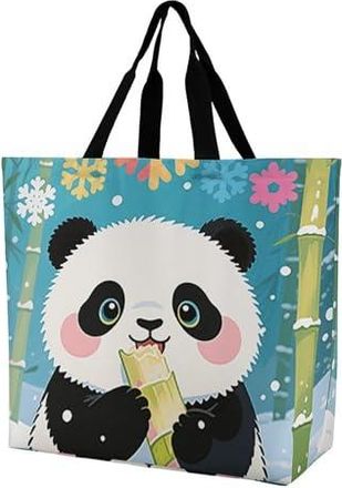 Generic Panda Des Neiges Color&eacute; Sac Courses L&eacute;ger Sacs De Courses Grand Sac A Main Femmes Pour Travail Shopping Quotidienne