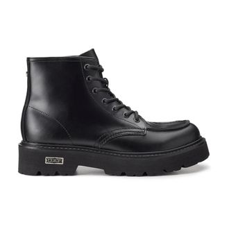 Cult Homme, Chaussures, Noir, Taille: 42 EU Bottes de combat en cuir noir