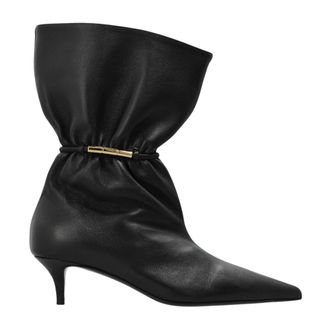 Balmain Bottines en cuir &agrave; talon - Femme - Chaussures - Noir - Taille: 38 1/2 EU