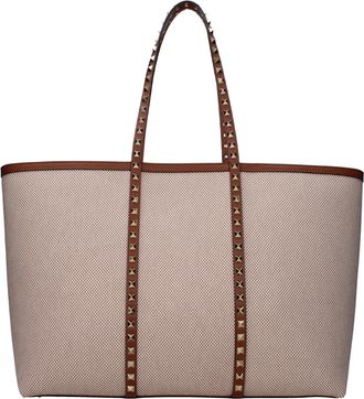 Valentino Garavani Femmes Sacs &agrave; bandouli&egrave;re Tissu Beige/Tabac