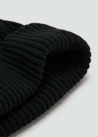 Mango Bonnet coton maille c&ocirc;tel&eacute;e noir - Homme - Taille unique - MANGO MAN