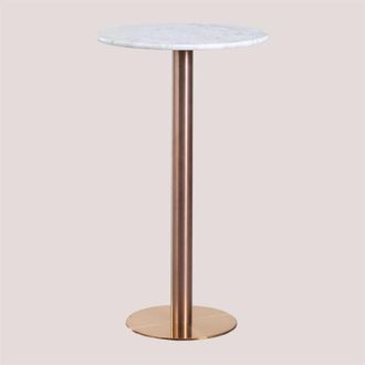 Sklum Table Haute de Bar Ronde en Marbre (&Oslash;60 cm) Cosmopolitan SKLUM Or Rose