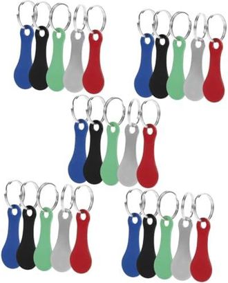 OSALADI 5 Ensembles Porte Clés De Chariot De Courses Métalliques Colorés Jetons Amovibles Pour Chariot Accessoire Pratique Pour Économiser 5 Pièces *