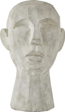 Villa Collection Talvik Kopf Figur Deko, Dekorative Skulptur aus Beton/Zement, Skandinavische Deko Modern, 18 x 19 x 30 cm, Grau