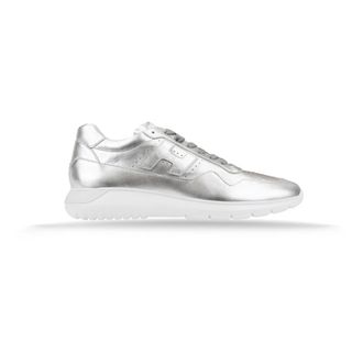 Hogan Laminierte Ledersneaker mit Schn&uuml;rung - - Shoes - Herren - Grau - 45 EU