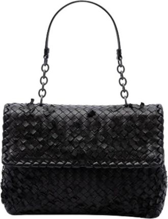 Bottega Veneta Sac bandouli&egrave;re tress&eacute; &agrave; volants Pre-owned - Femme - Pre-owned - Noir - Taille: ONE Size