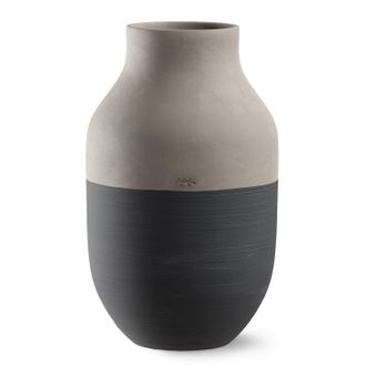 Kähler Omaggio Circulare Vase aus Restmaterialien früherer Produktionen, recycelt, in der Farbe: Anthrazit Grau, Höhe: 31 cm, 690149