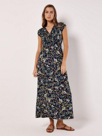 Apricot Maxikleid Maxi-Kleid mit Blumenprint (1-tlg) mit Blumenmuster