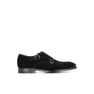 Henderson Schwarze flache Wildlederschuhe mit Doppel-Schnalle - - Shoes - Herren - Schwarzk - 43 EU
