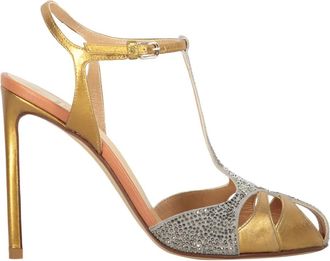 Francesco Russo Kristall High Heels Sandalen - - Shoes - Damen - Gelb - 39 1/2 EU