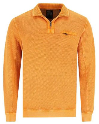 Hajo Sweatshirt Modisches Herren Sweatshirt mit Troyer Kragen (1-tlg) Baumwolle