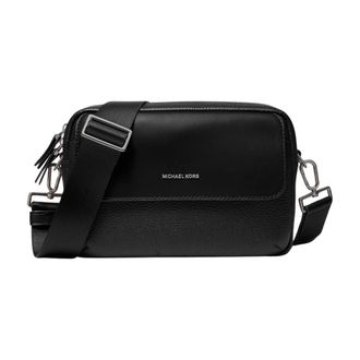 Michael Kors Homme, Sacs, Noir, Taille: ONE Size Sac bandoulière Hudson en cuir grainé